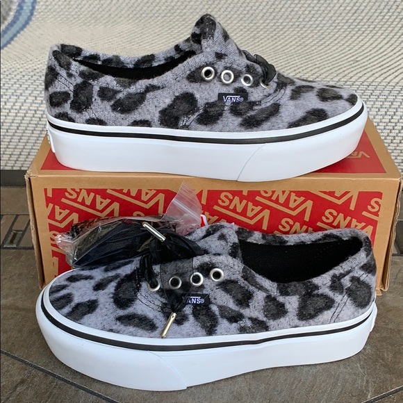 Vans | Shoes | Vans Authentic Platform Fuzzy Snow Leopardtrue Wh | Poshmark